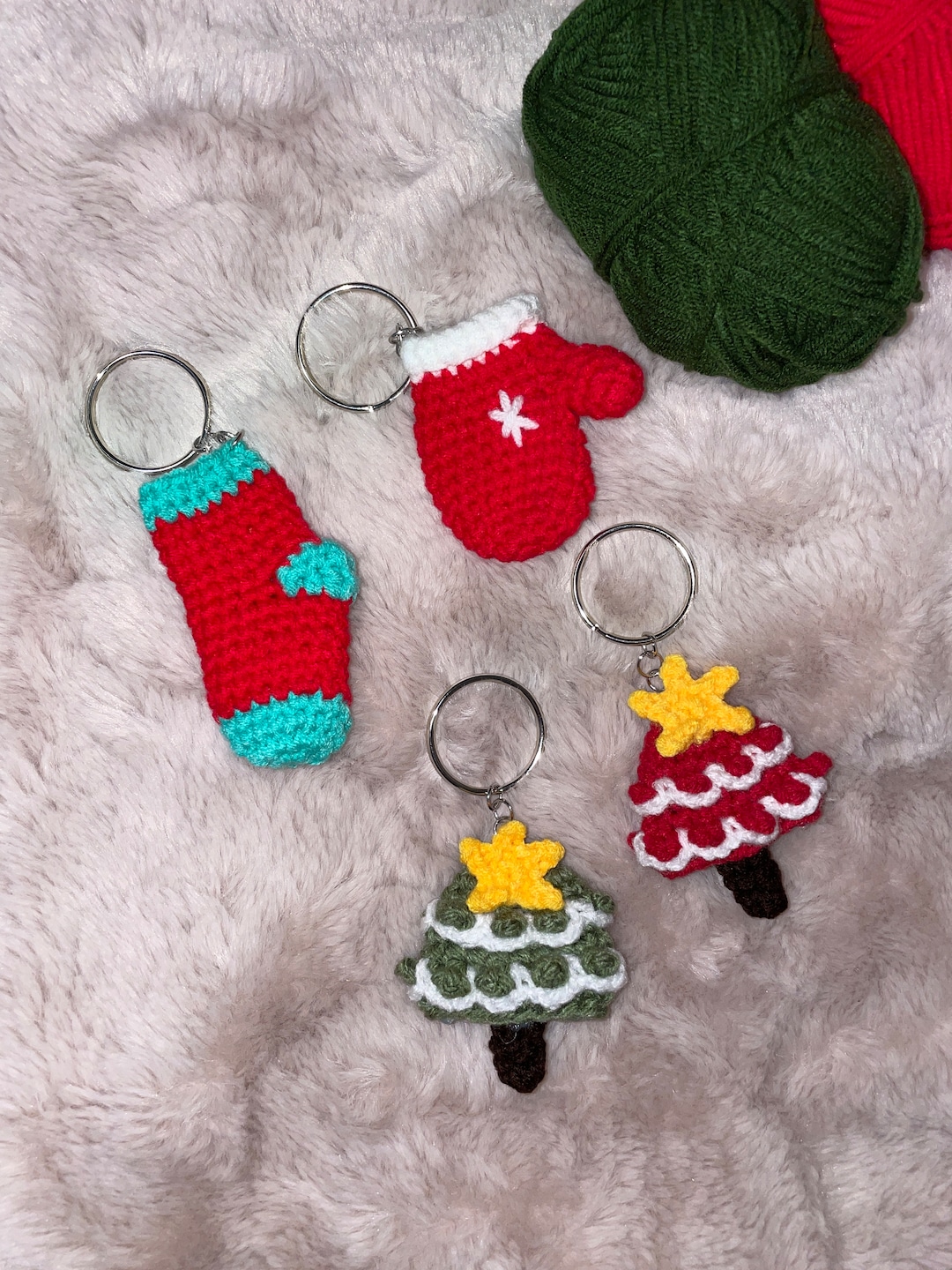 Handmade Crochet Christmas Theme Keychain/christmas Gift for Everyone ...