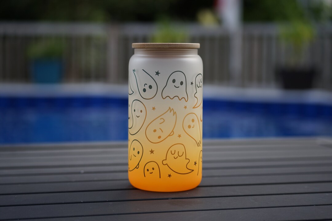 16 Oz Glass Cans Sublimated "ghosts" - Etsy