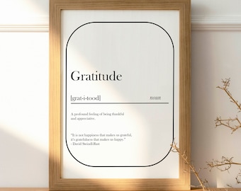 Gratitude Definition Poster Printable Definition Sign Template ...