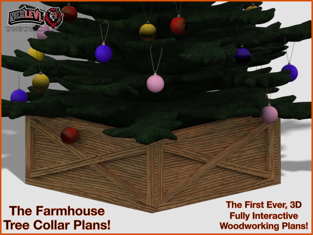 3D Woodworking Plans Collapsible Tree Collar Plans for Christmas Tree ...