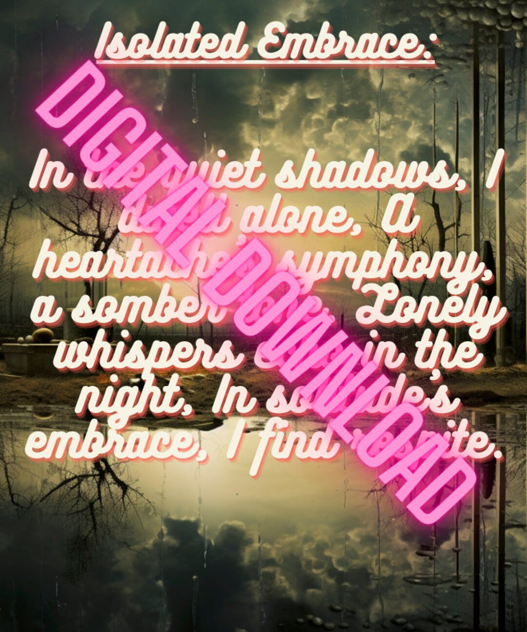 5 Poems of Loneliness - Etsy