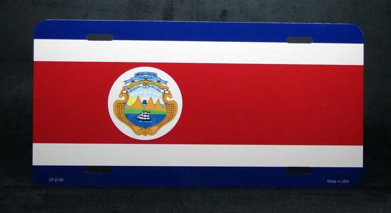COSTA RICA FLAG Costa Rican Flag Metal Car License Plate Auto - Etsy