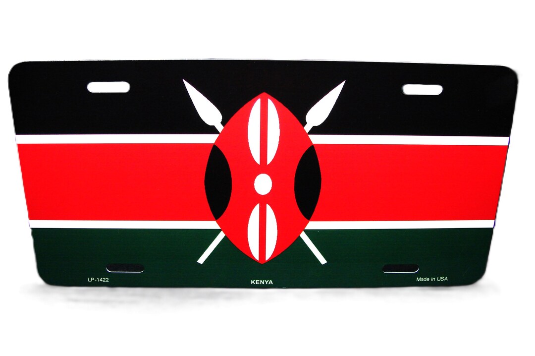 KENYA KENYAN FLAG Metal Car Novelty License Plate Auto Tag. Bendera Ya ...