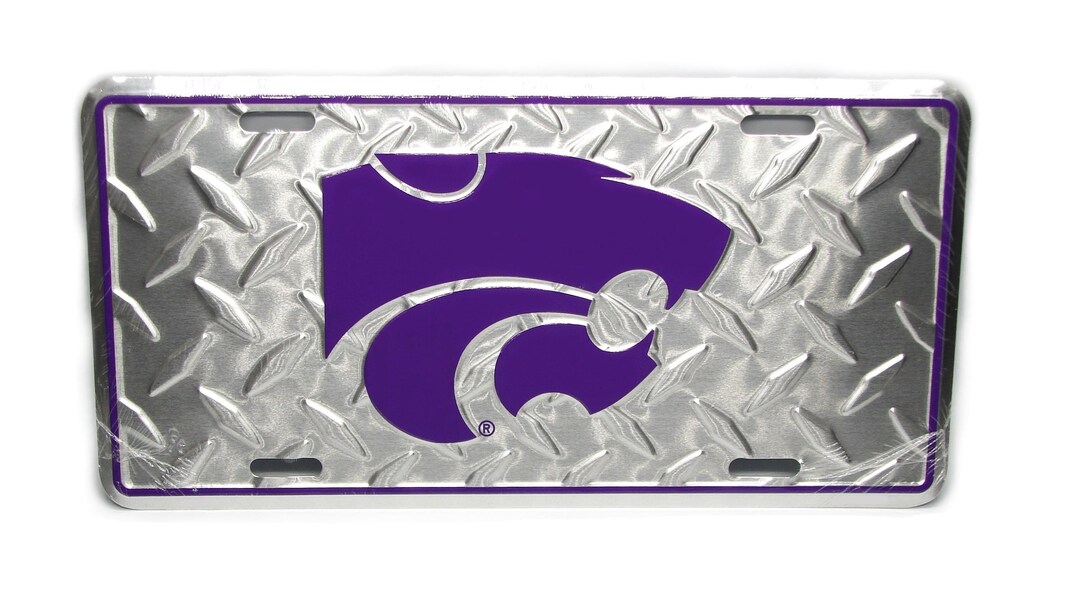 KANSAS State WILDCATS 3D EMBOSSED Metal Car Novelty License Plate Auto ...