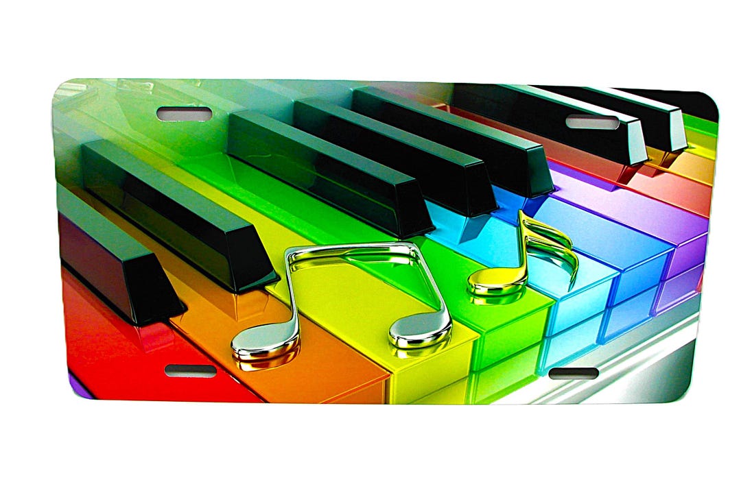 PIANO Keys MUSIC NOTES Metal Car Novelty License Plate Auto Tag ...