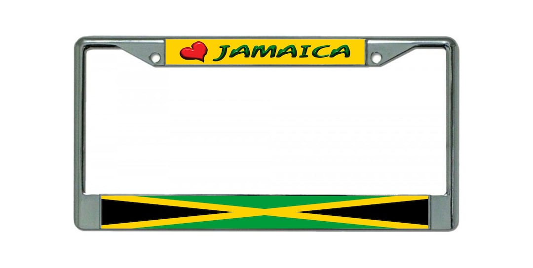 JAMAICA JAMAICAN FLAG Chrome Metal Car License Plate Frame - Etsy