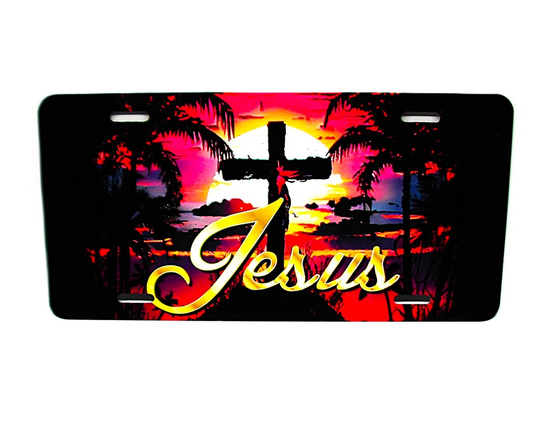 JESUS CHRIST Holy Cross Metal Car NOVELTY License Plate Auto Tag. Jesus ...