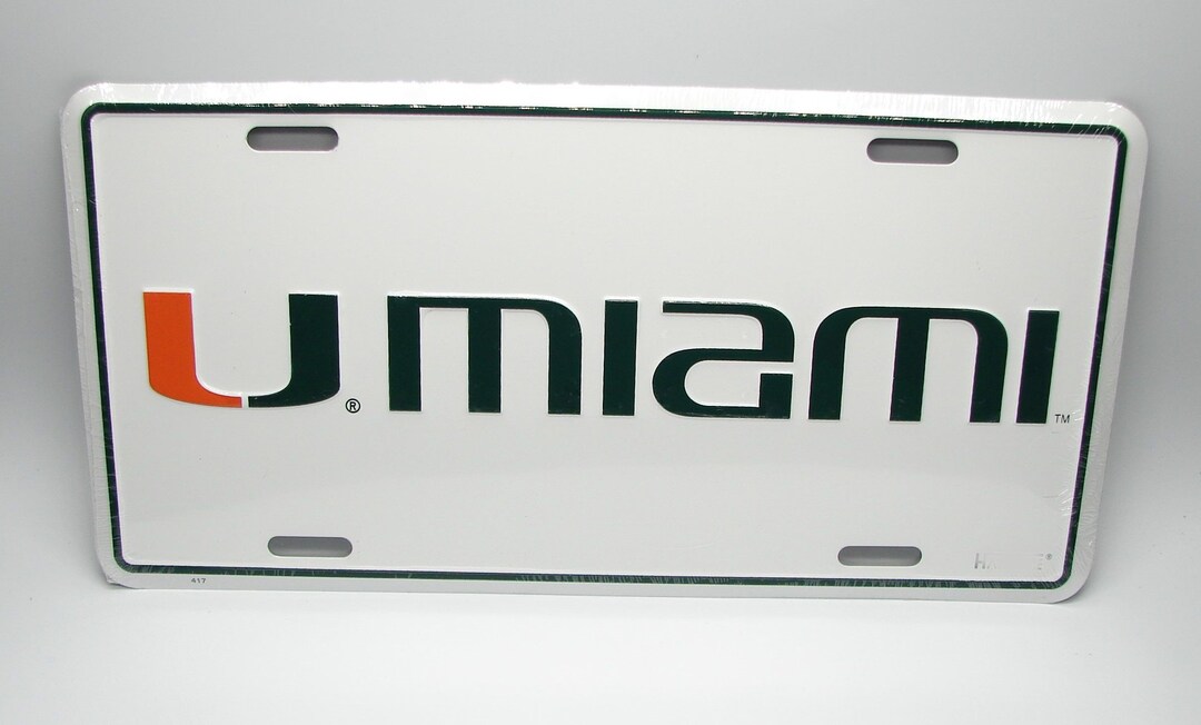 Officially Licensed UM University of Miami Hurricanes 3D EMBOSSED Metal ...