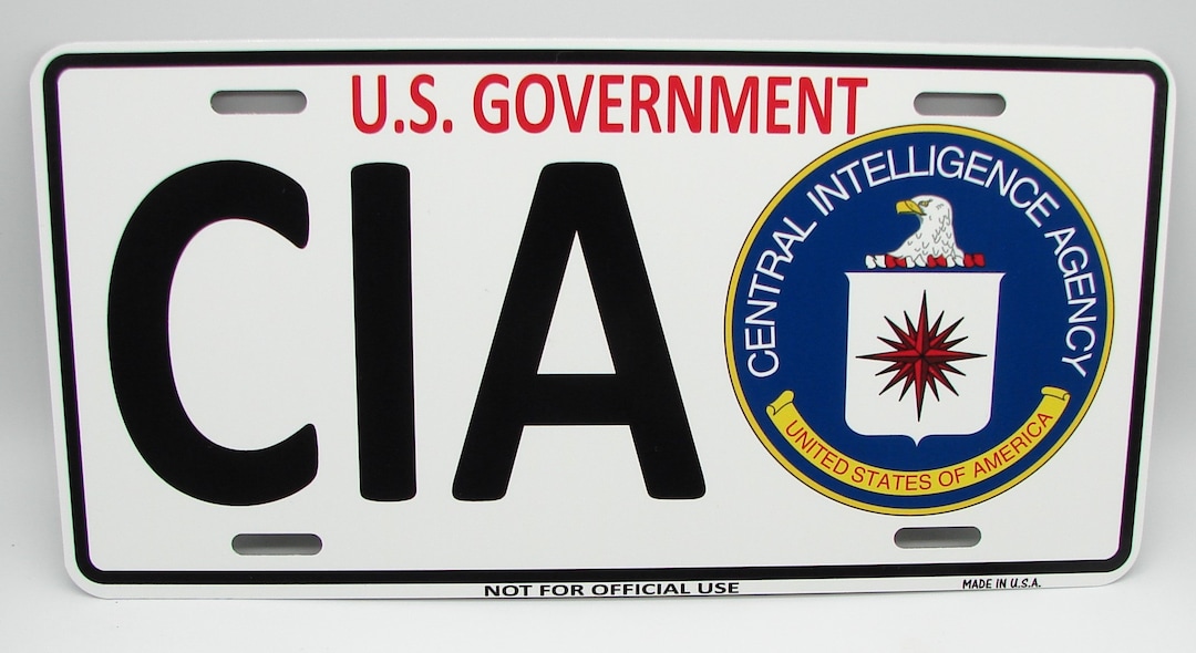 CIA Metal Car Novelty License Plate Auto Tag. Central Intelligence ...