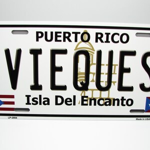 VIEQUES PUERTO RICO Isla Del Encanto Metal Car Novelty License Plate ...