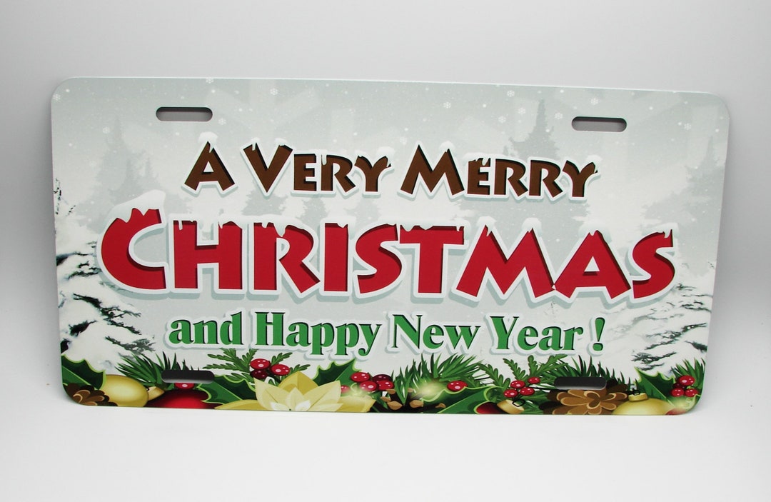 MERRY CHRISTMAS Metal Car License Plate New Year Seasonal - Etsy