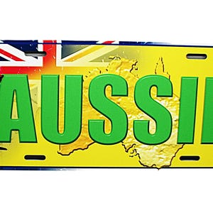 AUSSIE AUSTRALIA, AUSTRALIAN Flag Metal Car Novelty License Plate Auto ...