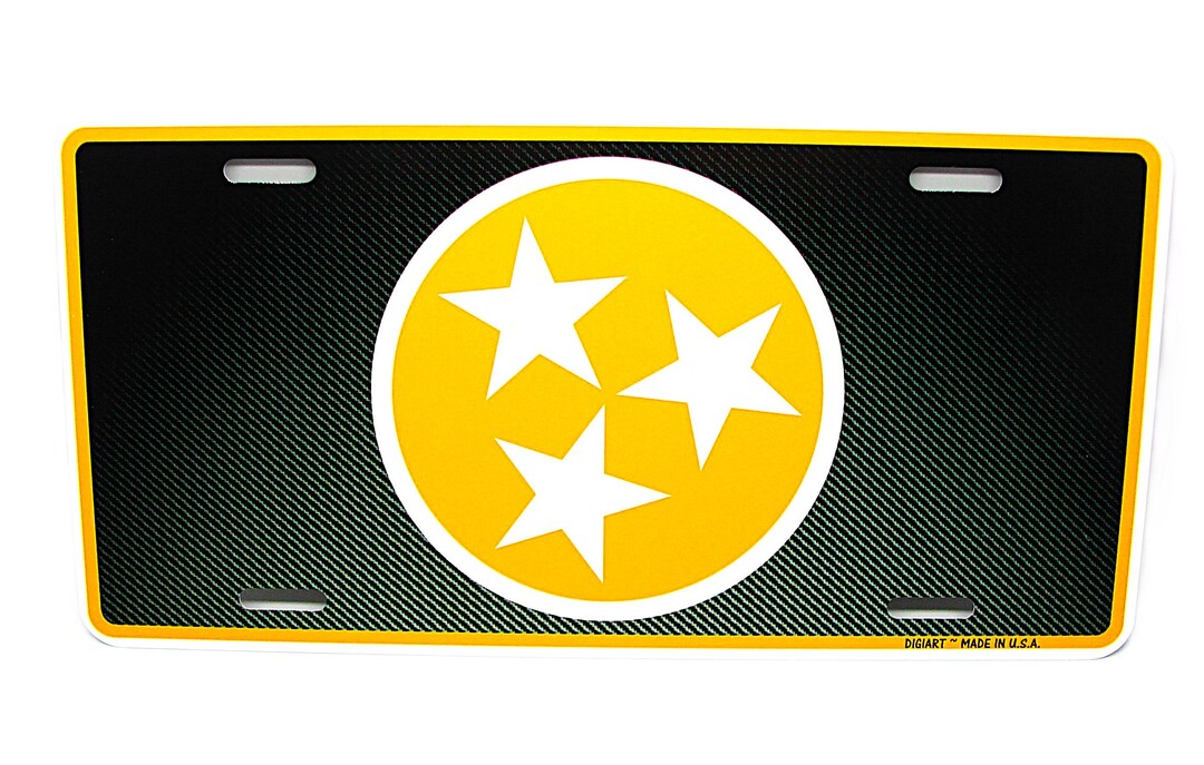 TENNESSEE Orange Tristar STATE FLAG Metal Car Novelty License Plate ...