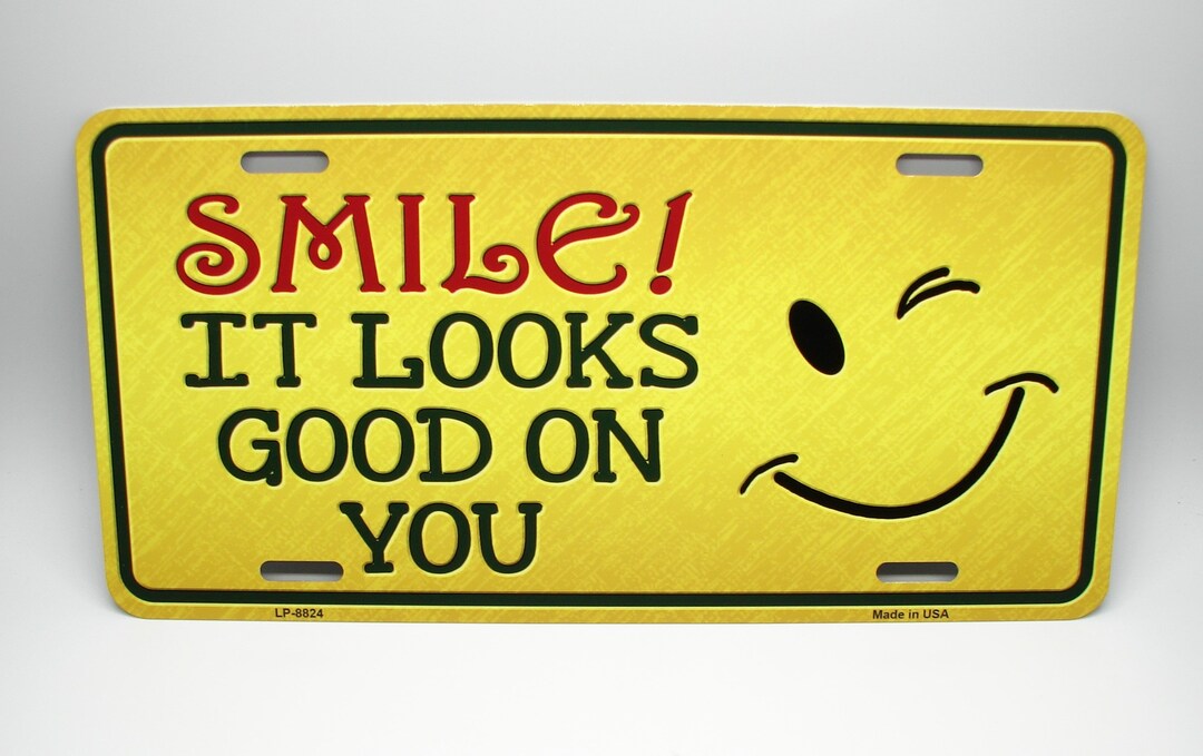 SMILEY Emoji HAPPY FACE Emoticon Metal Car License Plate Auto - Etsy
