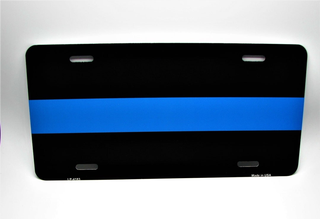Thin BLUE Line POLICE and Law Enforcement Officers Metal Car Novelty ...