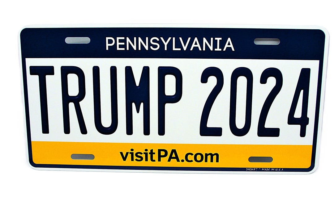 TRUMP 2024 PENNSYLVANIA STATE Metal Car Novelty License Plate Auto Tag ...