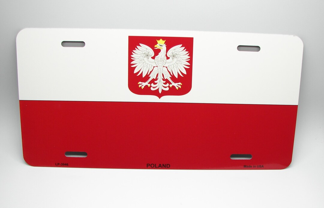 POLAND FLAG Metal Car Novelty License Plate Auto Tag. POLISH Flag Car ...