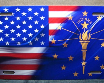 Indiana State Decal / Indiana American Flag Car Cup Decal / Indiana ...