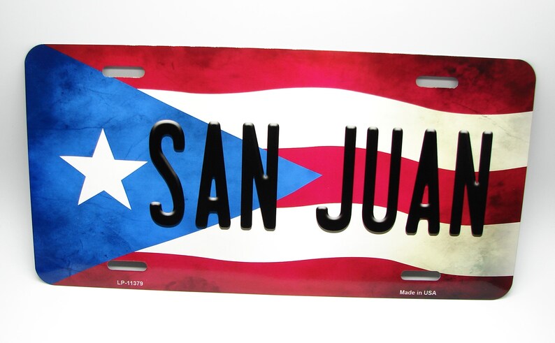 San Juan PUERTO RICO Flag Metal Car License Plate Auto Tag. - Etsy