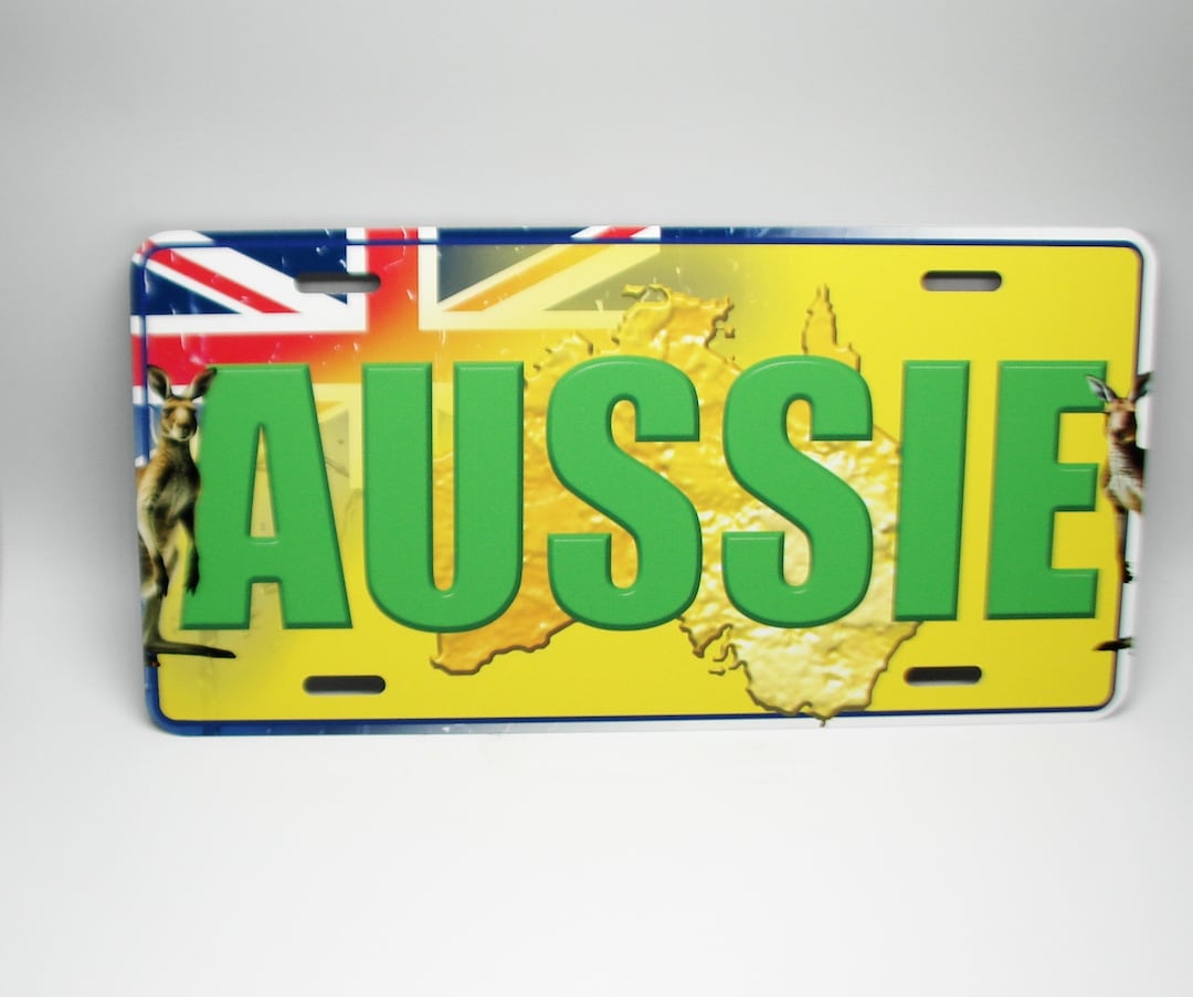 AUSSIE AUSTRALIA, AUSTRALIAN Flag Metal Car Novelty License Plate Auto ...