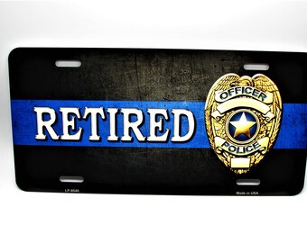 Retired Police License Plate - Etsy