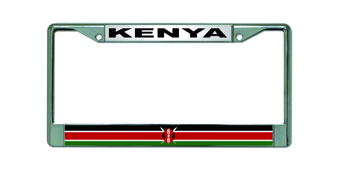 KENYA KENYAN FLAG Chrome Metal Car License Plate Frame - Etsy