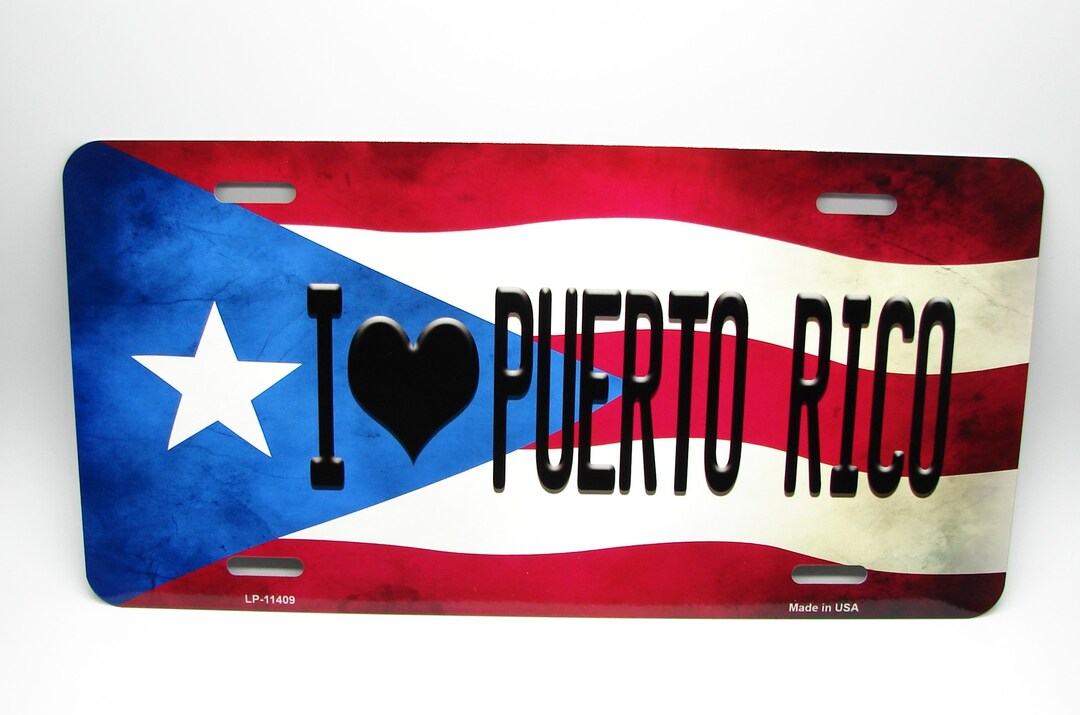 PUERTO RICO FLAG Metal Car Novelty License Plate Auto Tag. Puerto Rican ...