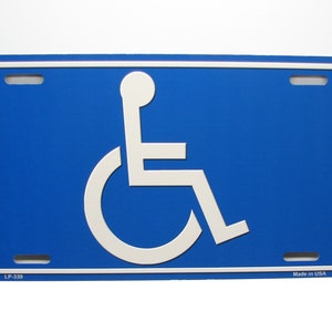 HANDICAP DISABLED Metal Car Novelty License Plate Auto Tag - Etsy