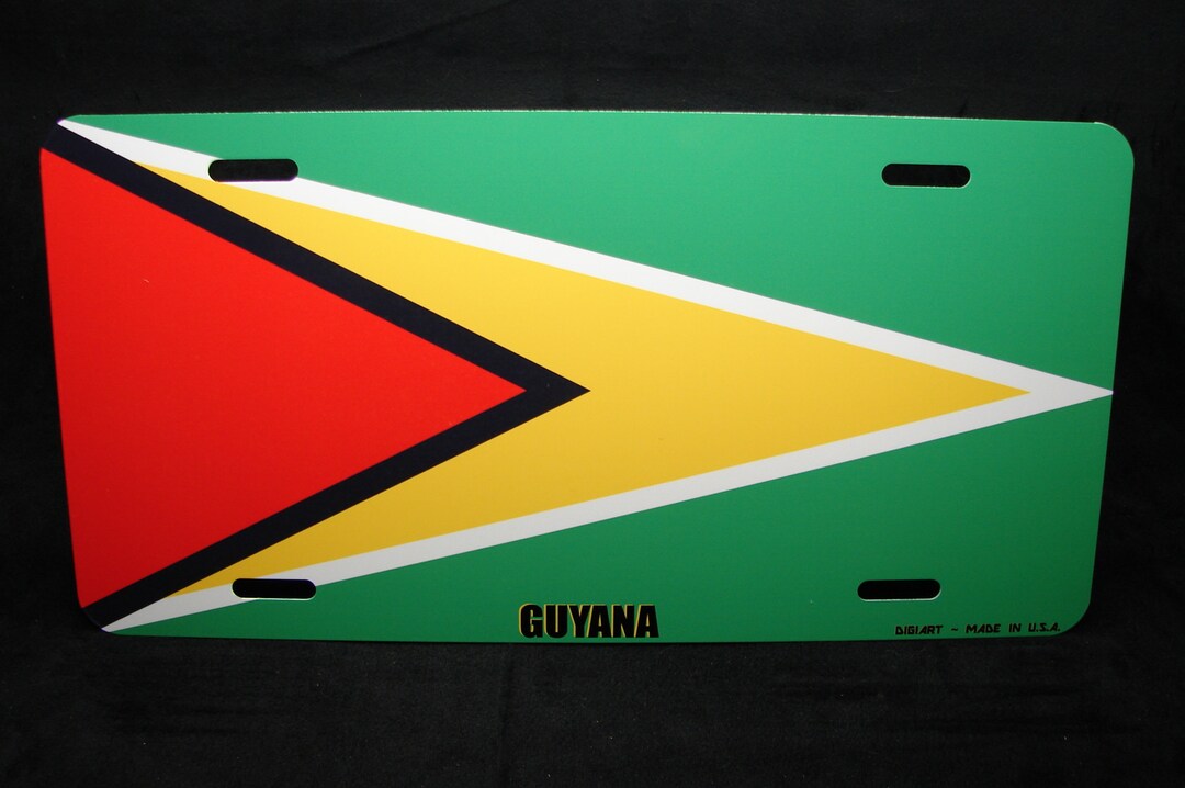 GUYANA GUYANESE FLAG Metal Car License Plate Auto Tag - Etsy