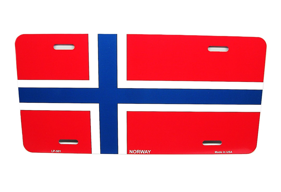 NORWAY FLAG Metal Car Novelty License Plate Auto Tag. NORWEGIAN Flag ...