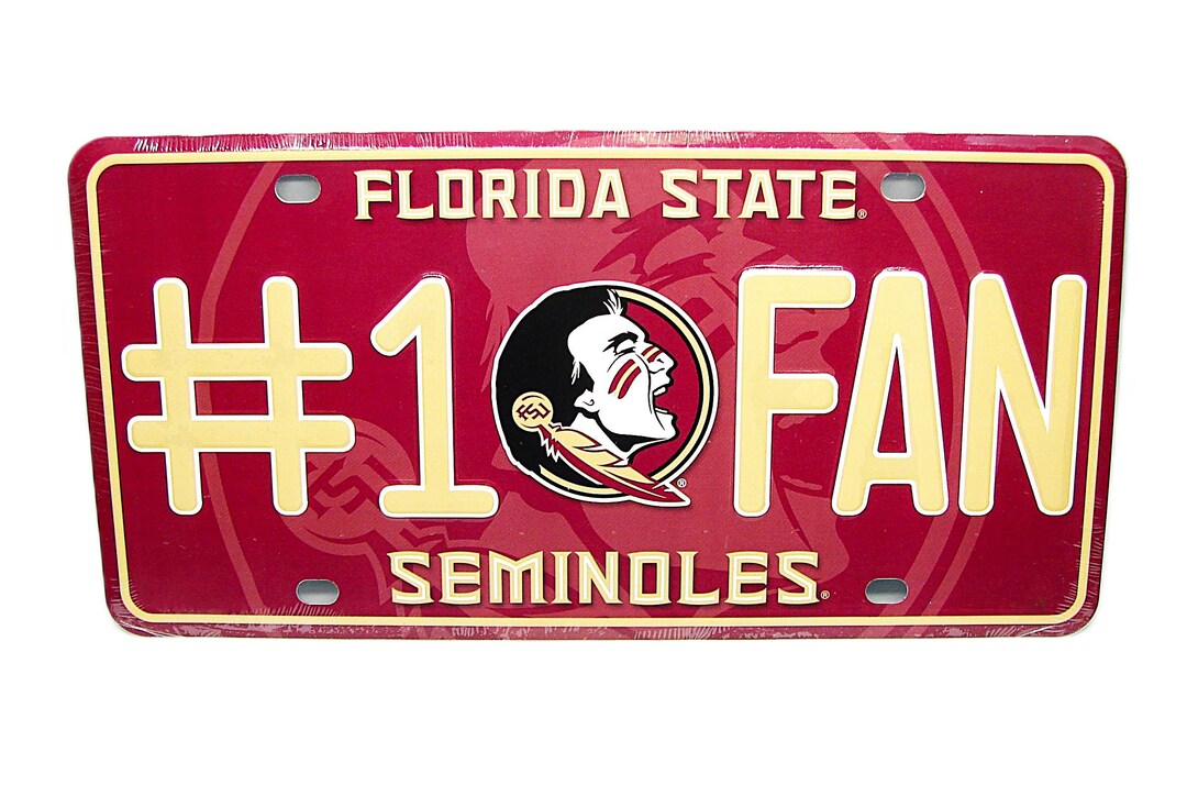 Officially Licensed FLORIDA STATE SEMINOLES #1 Fan Metal Novelty Car ...