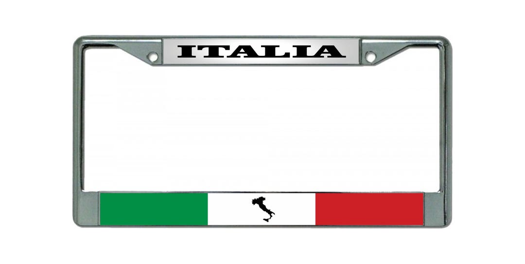 ITALIA ITALY ITALIAN Flag Chrome Metal Car License Plate Frame - Etsy