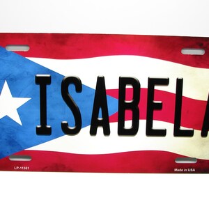 ISABELA PUERTO RICO Flag Metal Car Novelty License Plate Auto Tag ...
