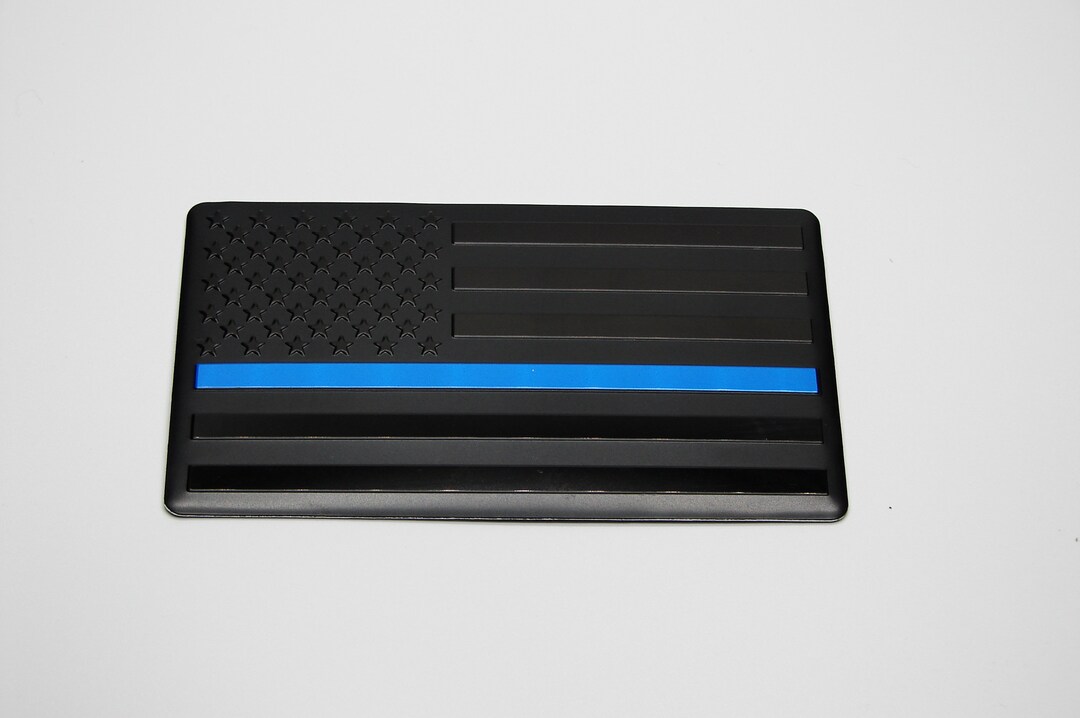 Thin Blue Line Police Law Enforcement AMERICAN TACTICAL FLAG Aluminum ...