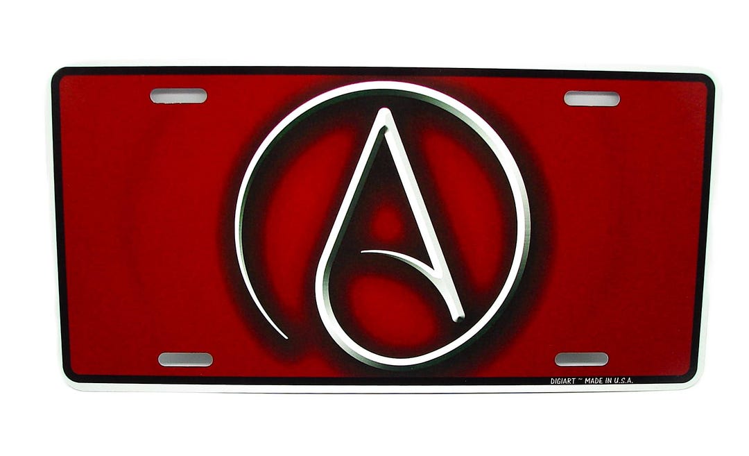ATHEIST Atheism FLAG LOGO Symbol Emblem Metal Car Novelty License Plate ...