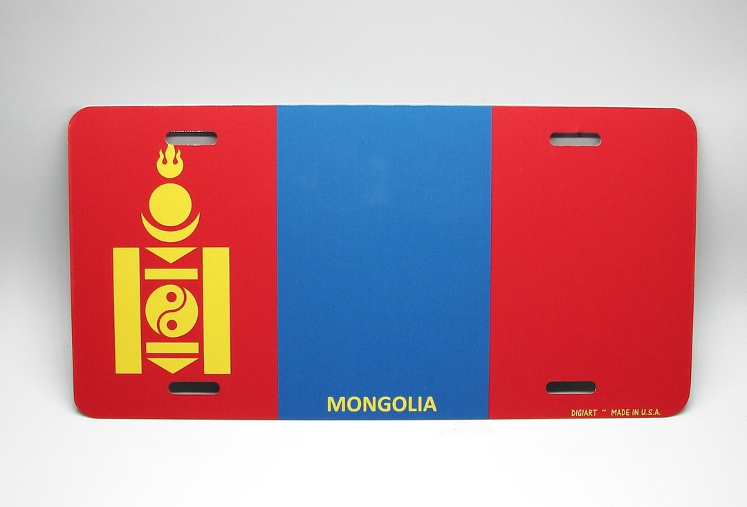 MONGOLIA MONGOLIAN FLAG Metal Car License Plate Auto Tag - Etsy