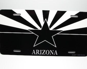 Black Arizona Flag License Plate - Etsy