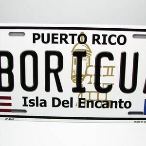 BORICUA PUERTO RICO Isla Del Encanto Metal Car Novelty License Plate ...