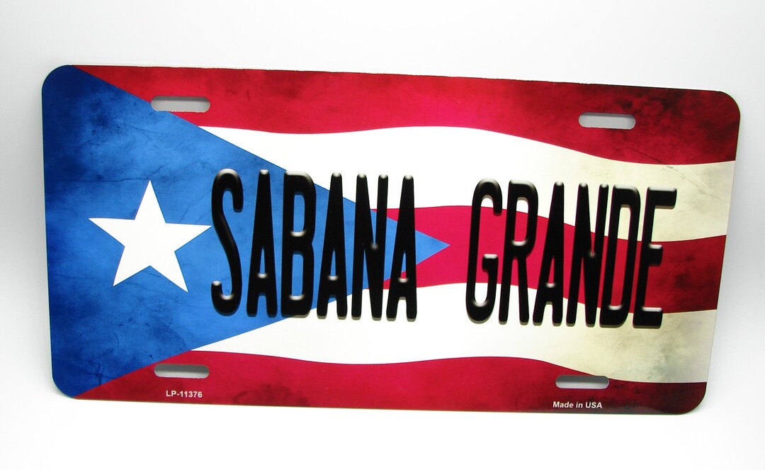 Sabana Grande PUERTO RICO Flag Metal Car Novelty License Plate Auto Tag ...