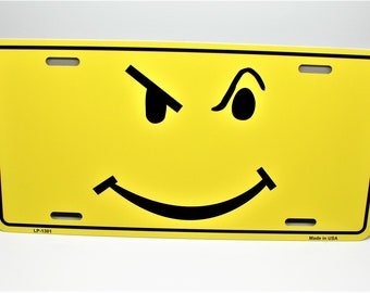 License Plate Smiley Face - Etsy