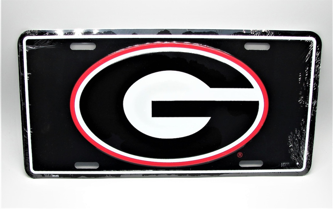 UGA University of Georgia Bulldogs Super G 3D EMBOSSED Metal Car ...