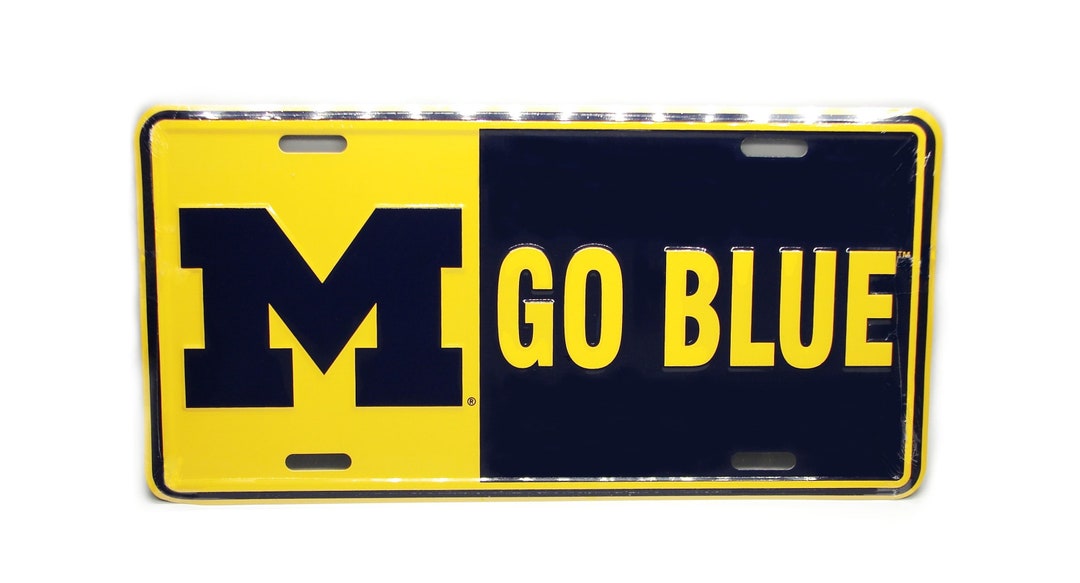 UNIVERSITY of MICHIGAN Wolverines 3D EMBOSSED Metal Car License Plate ...