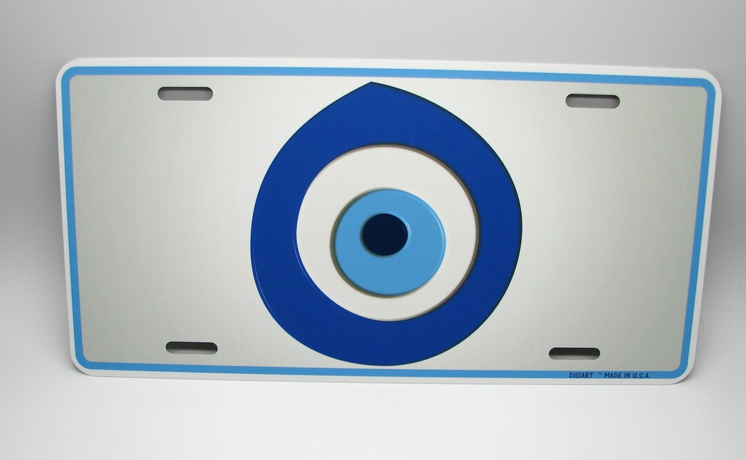 EVIL EYE Metal Car Novelty License Plate Auto Tag. NAZAR Charm, Mal De ...