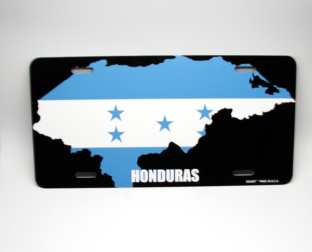 HONDURAS Flag MAP Metal Car Novelty License Plate Auto Tag. Bandera ...