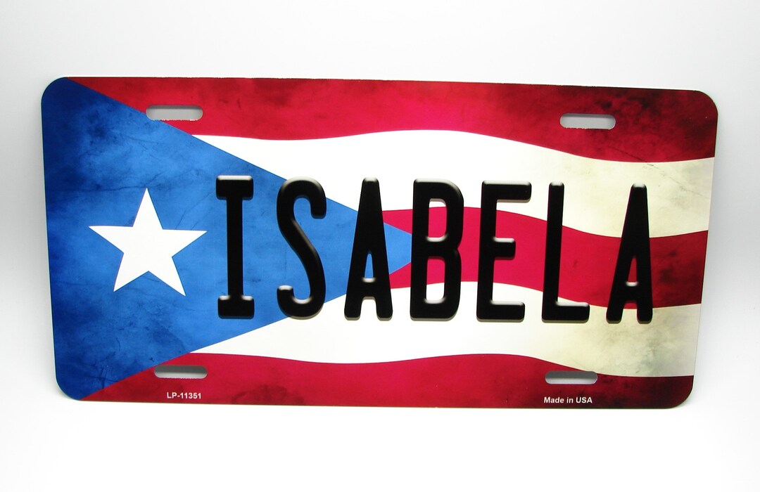 ISABELA PUERTO RICO Flag Metal Car Novelty License Plate Auto Tag ...