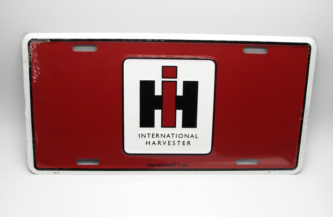 HI International Harvester Emblem 3D EMBOSSED Metal Car NOVELTY License ...