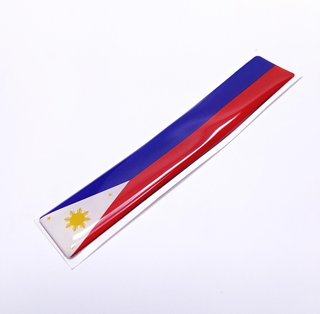 FILIPINO PHILIPPINES FLAG 3D Epoxy Car Emblem Decal Sticker Flexible ...