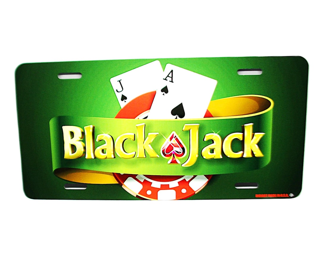 BLACKJACK PLAYER GAMBLER Card Player Casino Metal Car Novelty License ...