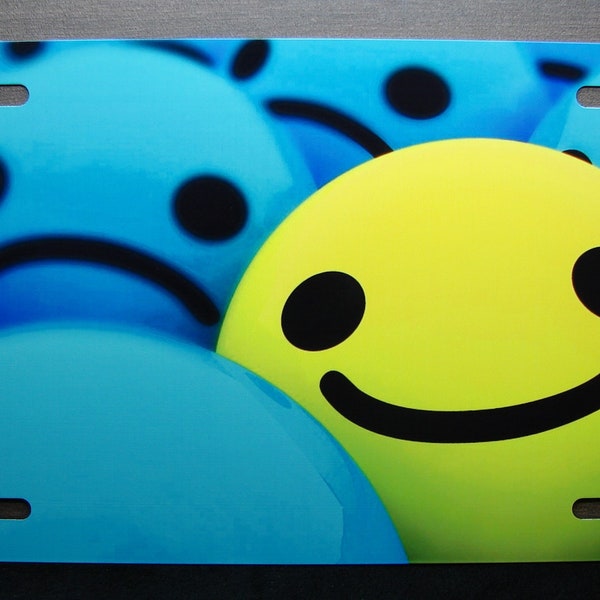 Blue Smiley Face Plate - Etsy
