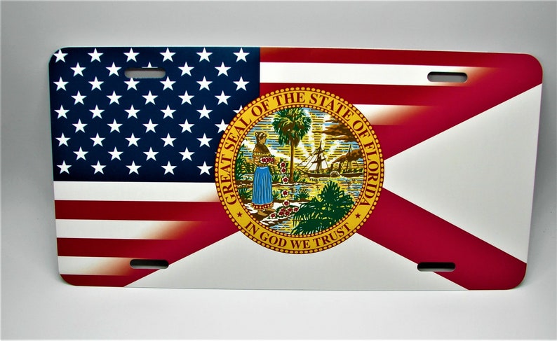FLORIDA STATE FLAG American Flag Metal Car License Plate Auto - Etsy